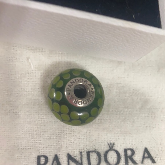 Pandora | Jewelry | Authentic Pandora Jumbo Xl Green Murano Glass Charm ...